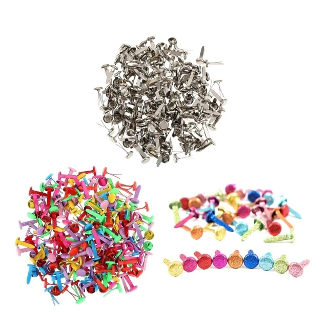 PAPER CLASPS SPLIT Pins Round Head Clips for School Office Scrapbooking ...