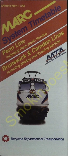 VINTAGE TRAVEL BROCHURE MARC System Timetable Penn Line Maryland ...