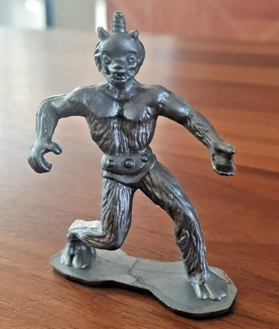 VINTAGE SILVER PLASTIC Space Alien Monster Figure Hong Kong 2" GL8506 ...