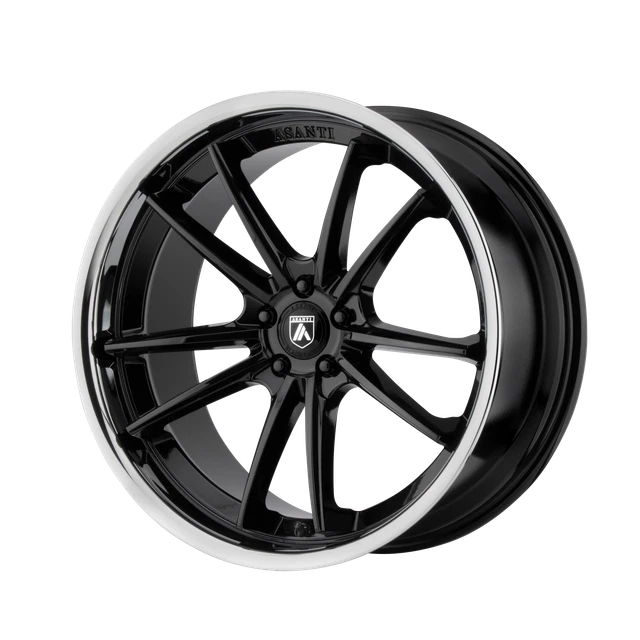 20X10.5 ASANTI BLACK ABL-23 SIGMA Gloss Black Chrome Lip Wheel 5x115 ...