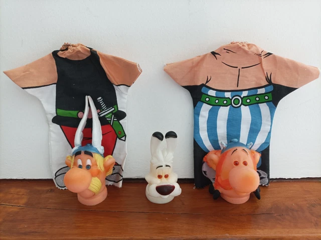 3 TETES DE Marionnettes Asterix, Obelix, Dargaud, Uderzo, Goscinny ...