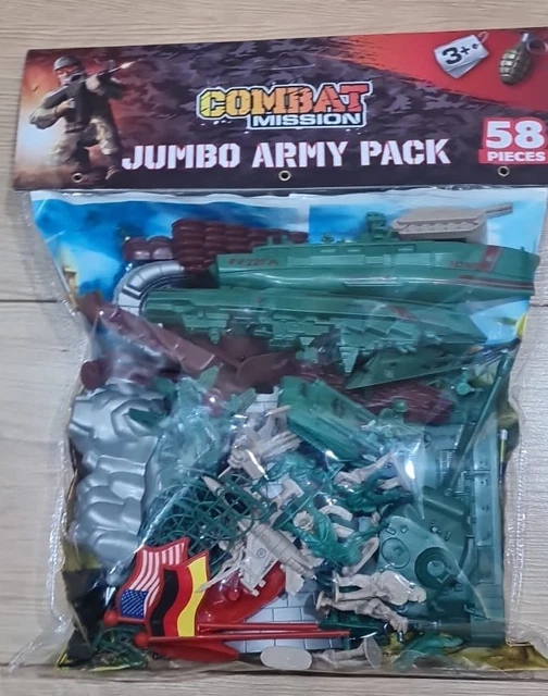 ARMY MEN TOY Soldiers World War II Combat Force Set USA GERMAN Figures ...