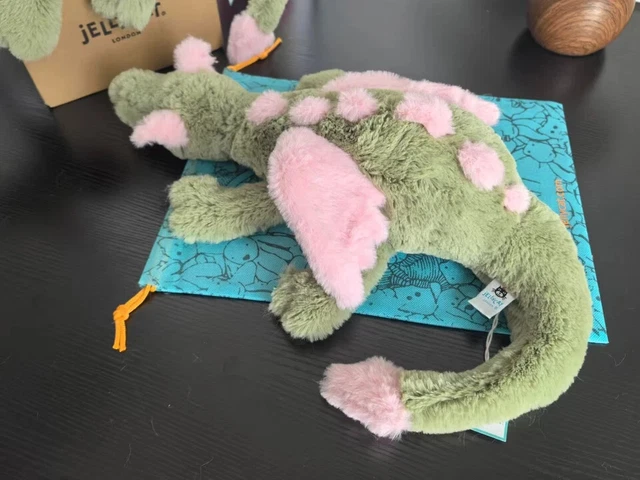 NEW JELLYCAT MALACHY Dragon - Exclusive Green/Pink Plush - Brand with ...