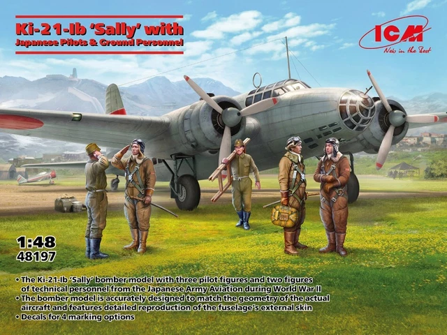 AIRCRAFT MODEL KIT assembly ICM Ki-21-lb SALLY WITH JAPANESE PILO... £ ...