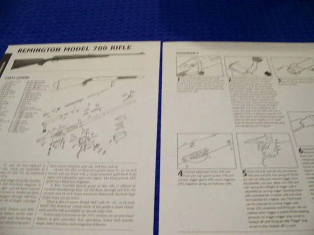 REMINGTON MODEL 700 Rifle (Series)..Legend/Exploded View/Disassembly ...