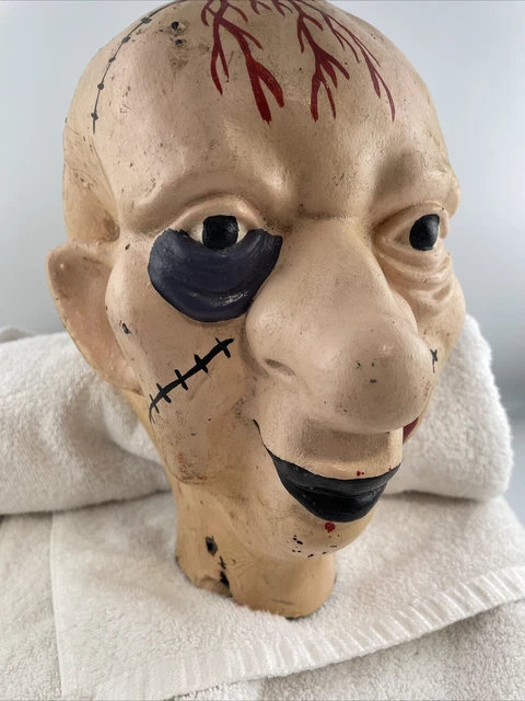 VINTAGE CARNIVAL HAUNTED House Prop Severed Head Halloween Prop Macabre ...