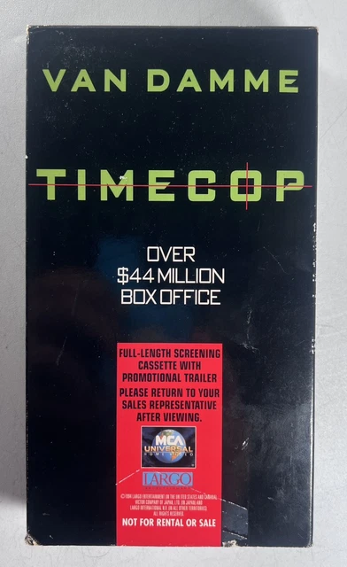 TIMECOP VHS SCREENER PROMO DEMO Jean-Claude Van Damme 1994 Tested £18. ...
