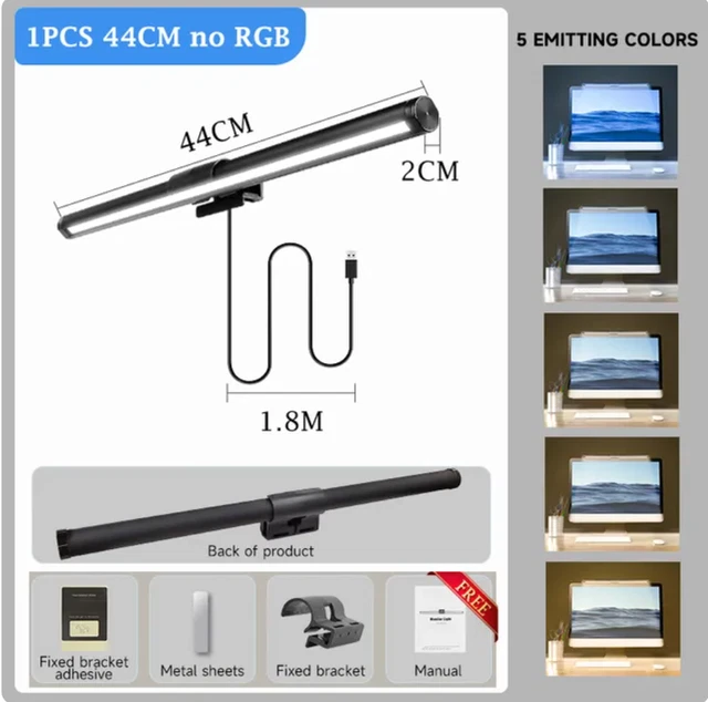 LED SCREEN COMPUTER Monitor Light Bar Reading Lamp Dimmable Desk Light ...