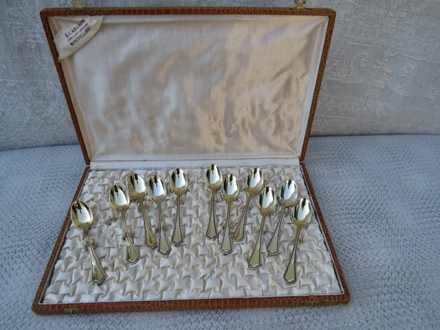 ERCUIS MODÈLE VICTORIA Contour 11 cuillères a Moka métal argenté façon ...