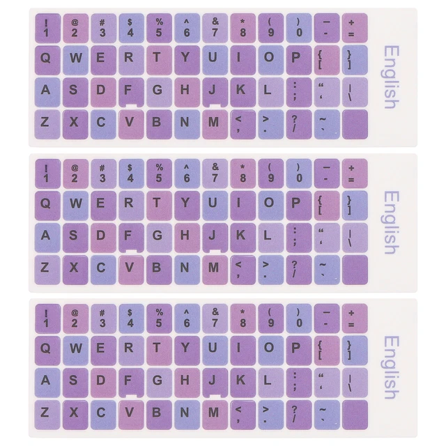 UNIVERSAL ENGLISH KEYBOARD Stickers Deep Purple Background Black ...