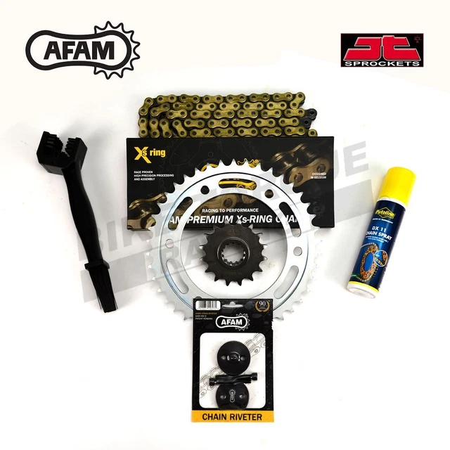 KIT CHAÎNE ET pignon anneaux X or AFAM JT pour Husaberg FE501 E 2003 ...