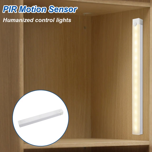 50CM WARM LED PIR Motion Sensor Strip Light Cabinet Closet USB ...