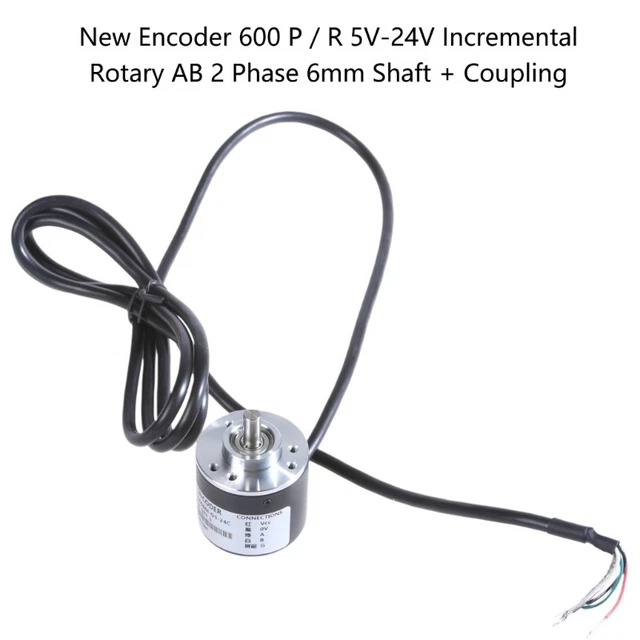 NEW ENCODER 600 P / R 5V-24V Incremental Rotary AB 2 Phase 6mm Shaft ...