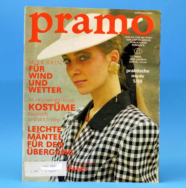 DDR PRAMO 1/1989 Praktische Mode Schnittmuster Citymode Schwarz-Weiße ...