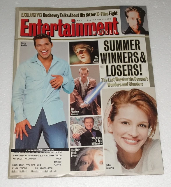 ENTERTAINMENT WEEKLY SEPTEMBER 3/99 Ricky Martin,Julia Roberts,The ...