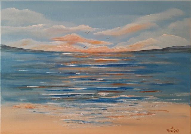 ORIGINAL ACRYLBILD BILD Gemälde Handgemalt Leinwand 70×50 modern Kunst Unikat EUR 59,00 ...