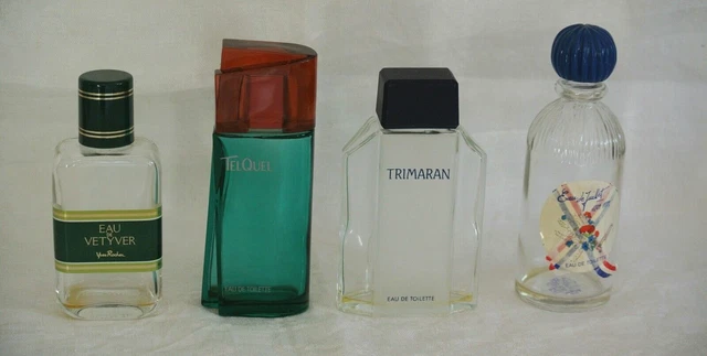 LOT DE 4 flacons splash vides Yves Rocher, Eau de Vétiver, Tel Quel, Trimaran.. EUR 5,00 ...