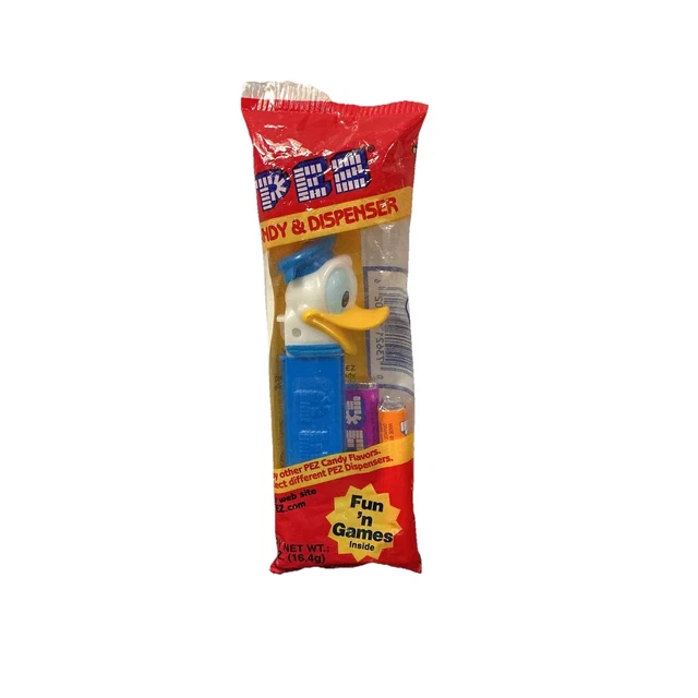 VINTAGE DONALD DUCK Pez Dispenser Original Packaging Sealed With Candy ...
