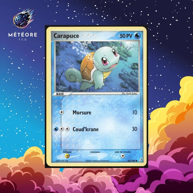 CARTE POKÉMON CARAPUCE 63/100 Gardiens de Cristal Français EUR 5,00 ...