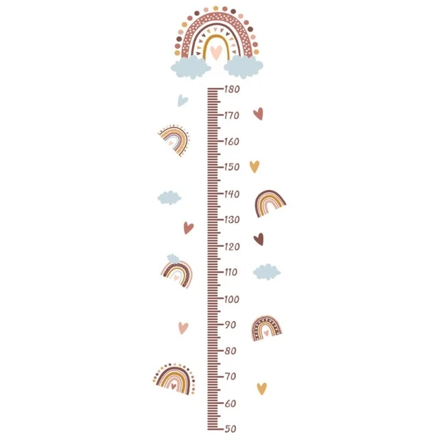 HEIGHT CHART STICKERS Educational Rainbow Wall Height Measuring Ruler ...