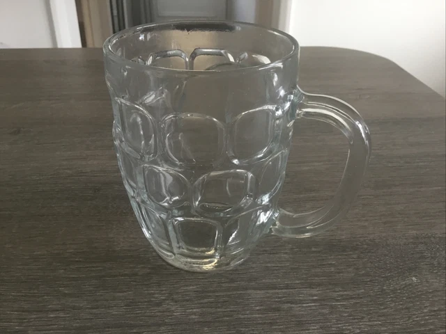 VINTAGE USED PINT Dimple Beer Tankard glasses mug DEMA Crown Mark Ce ...