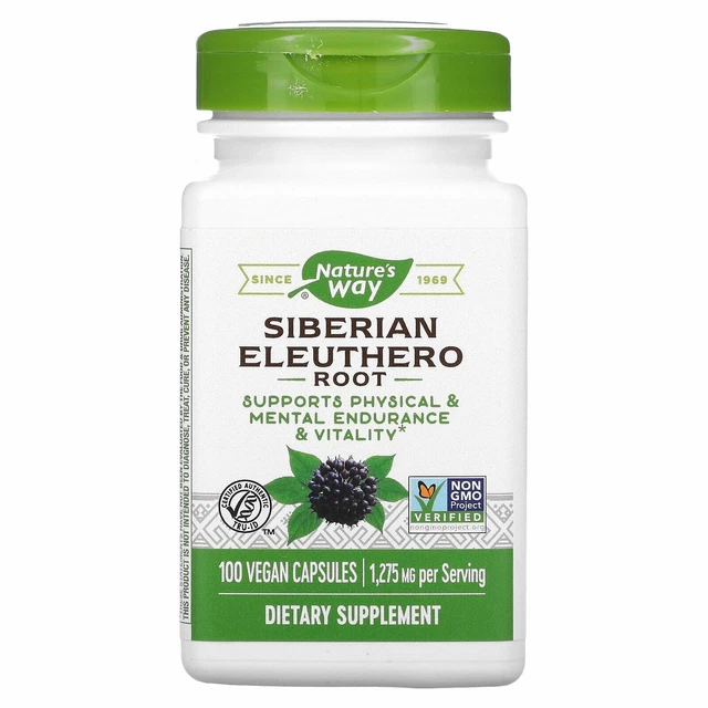 NATURE'S WAY - Siberian Eleuthero Root - 425 Mg - 100 Vegan Caps £19.49 ...