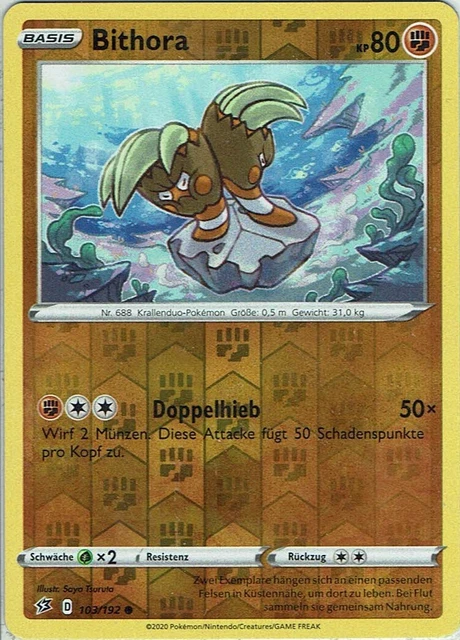 POKEMON CARD SWSH02 Clash The Rebels No. 103/192 Bithora Reverse Holo £ ...