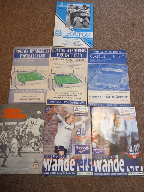 7 BOLTON WANDERERS programmes as listed £6.50 - PicClick UK
