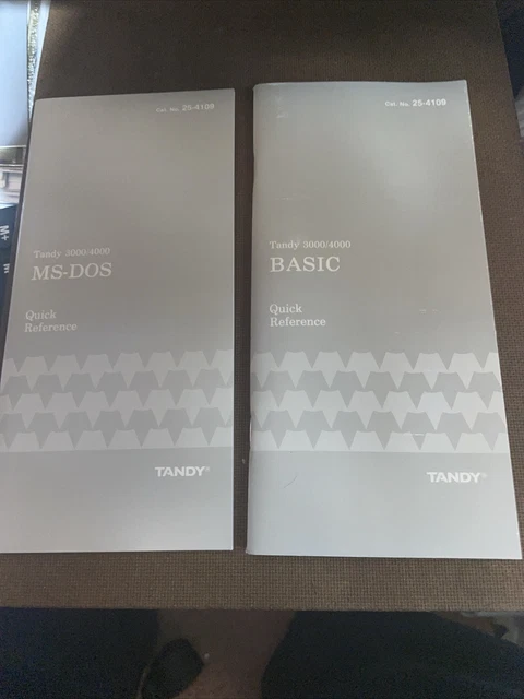 TANDY 3000/4000 MS-DOS +Basic Quick Reference Guides $3.98 - PicClick CA