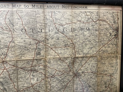 ANTIQUE ROAD MAP of east midlands £80.00 - PicClick UK