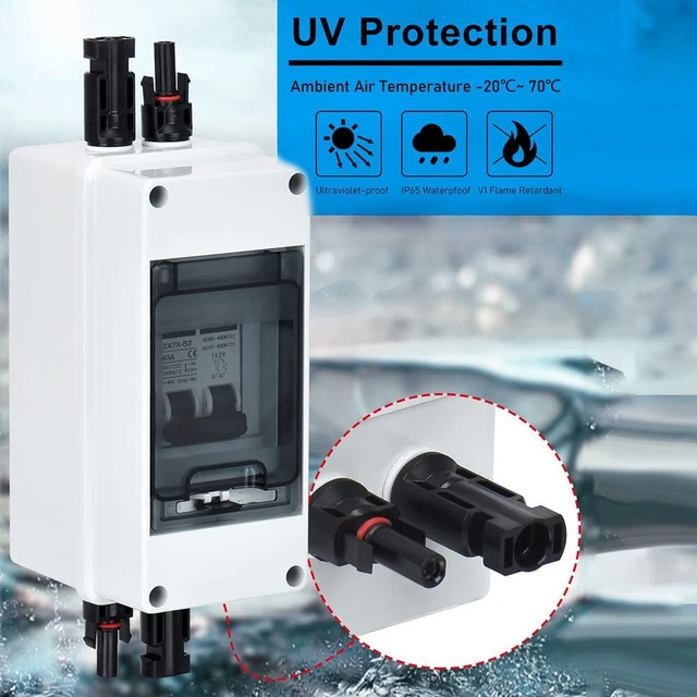 BOÎTE COMBINATRICE AVEC prise de câble interrupteur isolant DC 2P 63A ...