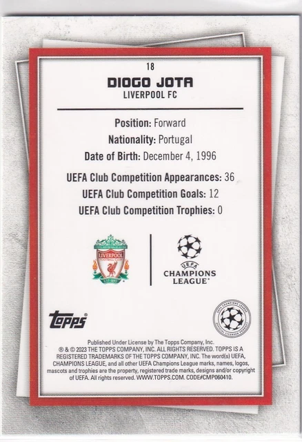 TOPPS UCL SUPER-STARS 22/23 Núm 18 Diogo Jota Poco Común Verde EUR 2,03 ...