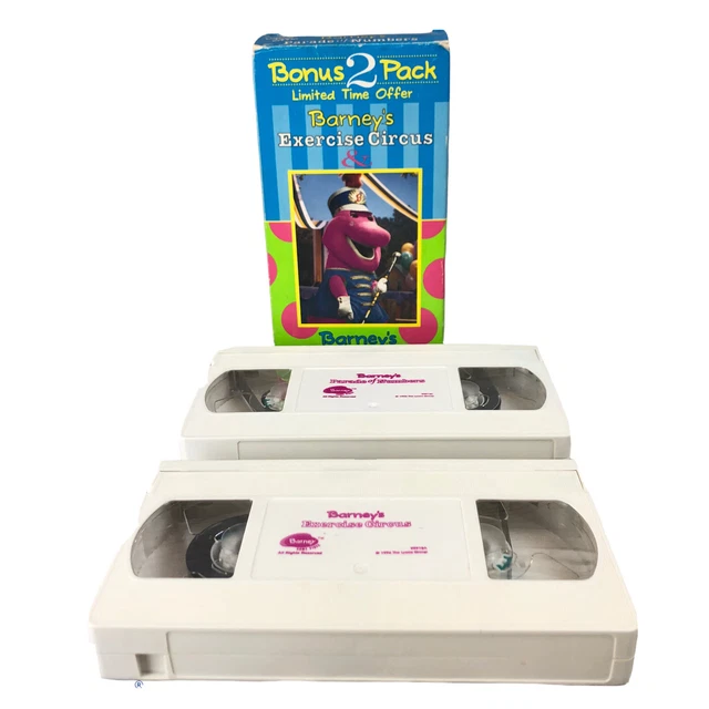 BARNEY - EXERCISE Circus / Parade Of Numbers (Double Pack) (VHS, 1997 ...