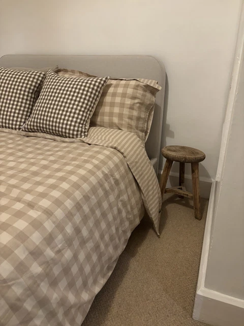 DUSK ASCOT NATURAL Linen Look Fabric Double Ottoman Storage Bed RRP £ ...