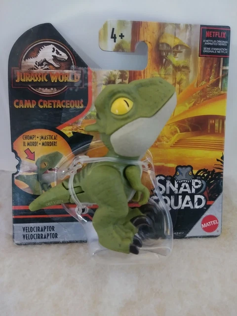 MATTEL JURASSIC WORLD SNAP SQUAD Camp Cretaceous Velociraptor Figure £4 ...