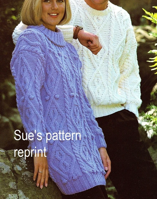 HIS & HERS sweater knitting pattern in chunky, jumper, pullover. Larger ...