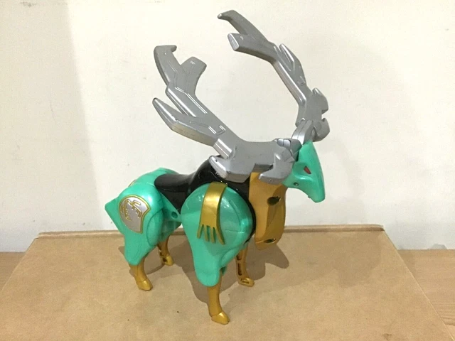 POWER RANGERS WILD Force Green Deer Zord + Antlers ISIS Megazord ...