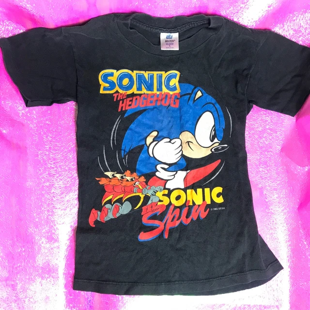 VINTAGE RETRO 90S SEGA Sonic The Hedgehog Kids T Shirt / Plush Figure ...