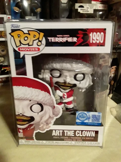 FUNKO POP TERRIFIER 3 Art The Clown Santa with Bloody Chainsaw #1990 w ...