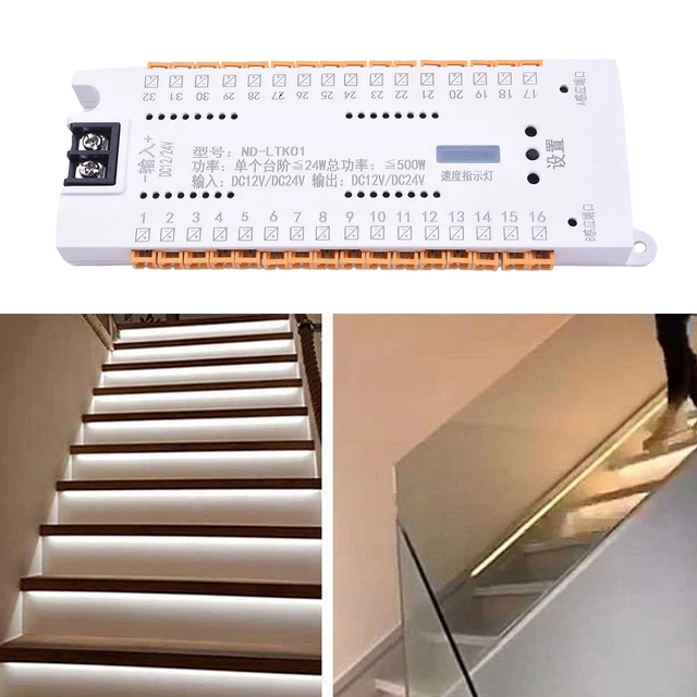 SENSOR STAIR LED Controller Smart 1 Set 32 Channel Automatic ...
