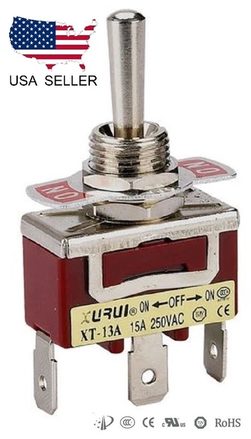 HEAVY DUTY SPDT On-On Toggle Switch 20A 125V, 15A 250V Screw Terminals ...
