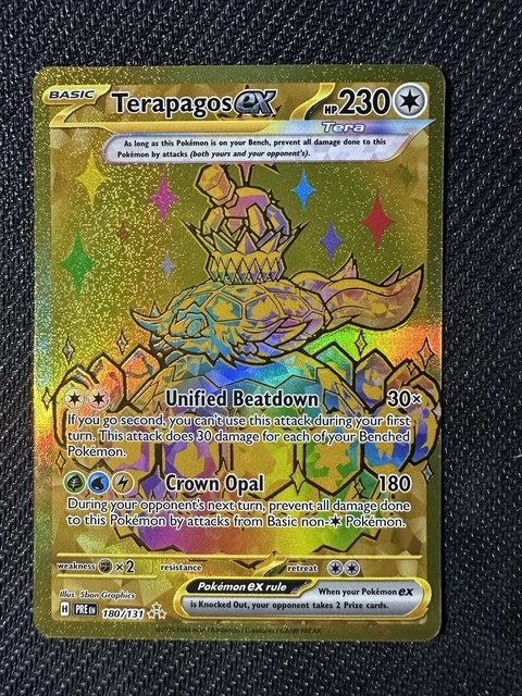 POKÉMON TCG TERAPAGOS EX Prismatic Evolutions Holo Hyper Rare Gold Card ...
