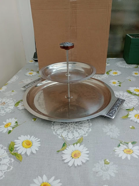 VINTAGE INTERNATIONAL DECORATOR Stainless Steel Cake Sandwich Stand 12 ...