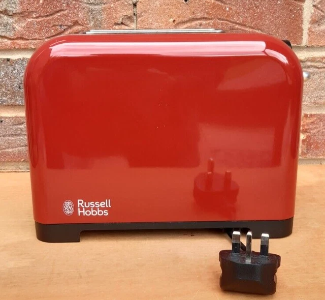 VINTAGE 2 SLICE Toaster Red Retro Russell Hobbs 22391 Stainless Steel ...