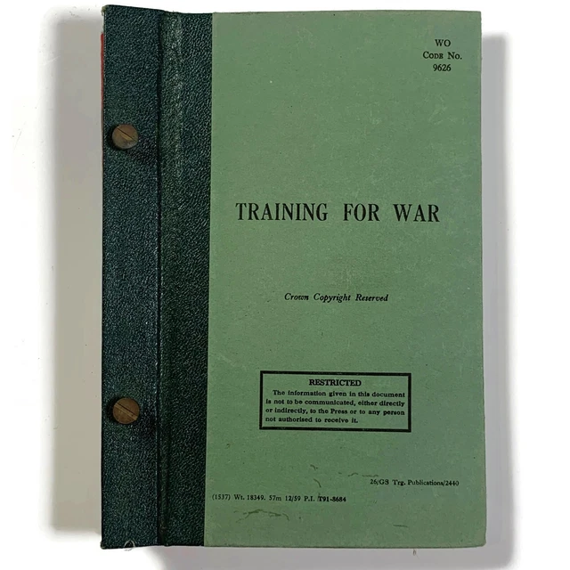 1961 BRITISH ARMY Training for War Manual Book Pamphlets Booklets ...