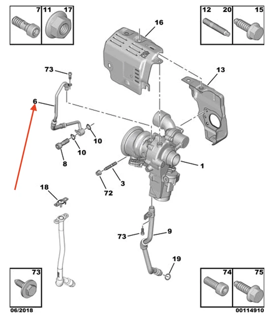 PEUGEOT 5008 TURBO Lubrication Pipe 9832803480 NEW GENUINE £129.15 ...