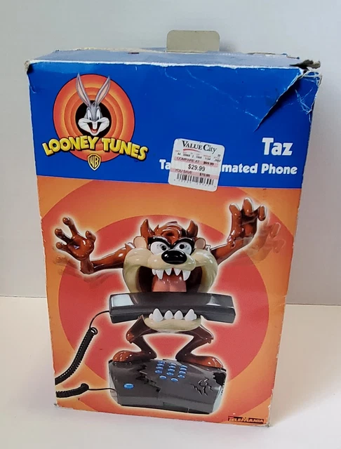VINTAGE LOONEY TOONS Tasmanian Devil Taz Manian Talking Animated Phone ...