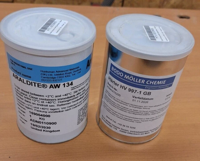 ARALDITE AW 134 Epoxidharzkleber 1kg, Incl. 0,6 kg Härter HV 997-1 GB ...