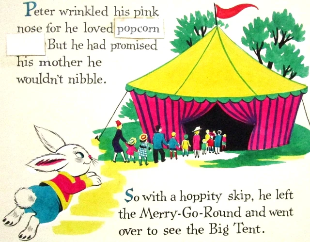 PETER RABBIT CIRCUS DOLLIE TINGLE 1940s ORIGINAL drawing art BOOK ...