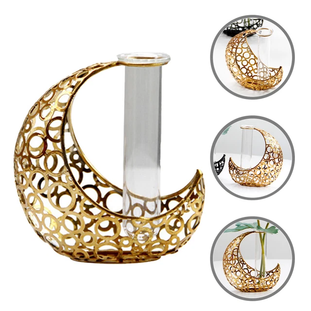 GOLD MOON FRAME Glass Test Tube Vase Air Plant Stand £10.19 - PicClick UK